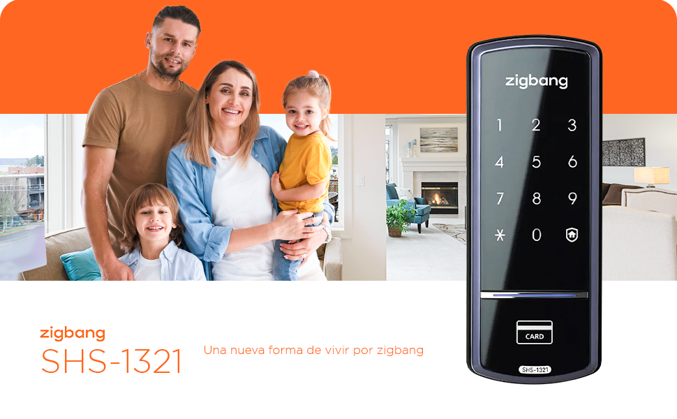 ZIGBANG SHS-1321 Cerradura Chapa Cerrojo Inteligente con Pantalla Táctil. Hasta 20 usuarios ...