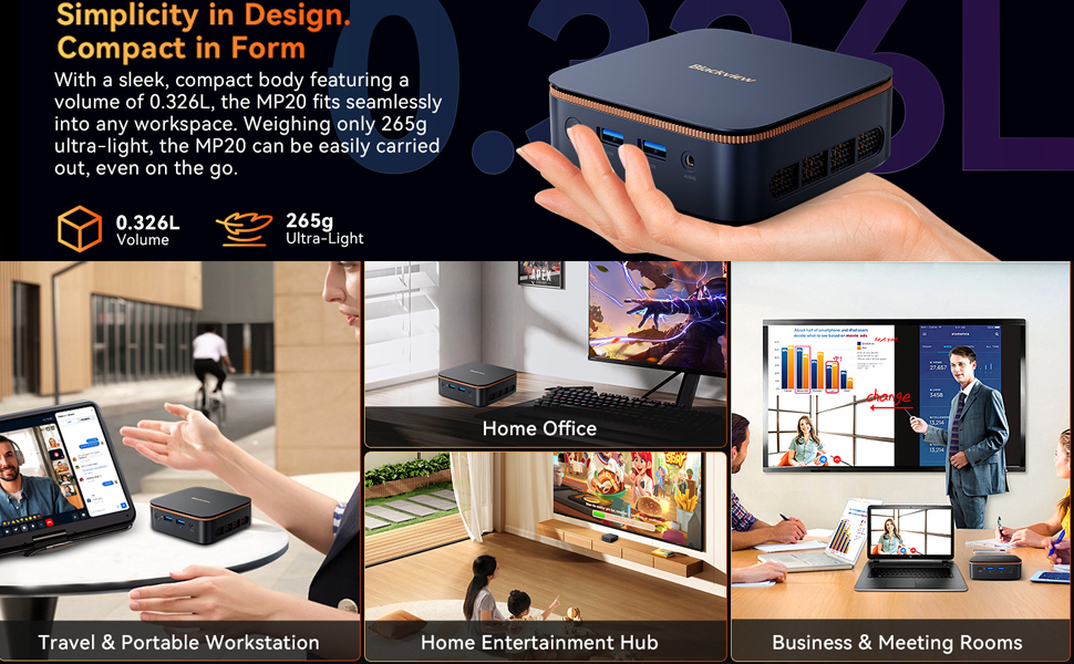 Blackview MP20 Mini PC Twin Lake N150 , 16GB DDR4 512GB SSD, Win11 Pro Computer Desktop PC mit ...