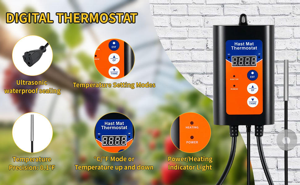 Amazon.com: LHUKSGF Greenhouse Heater with Digital Thermostat, 1500W Electric Outdoor Heater ...