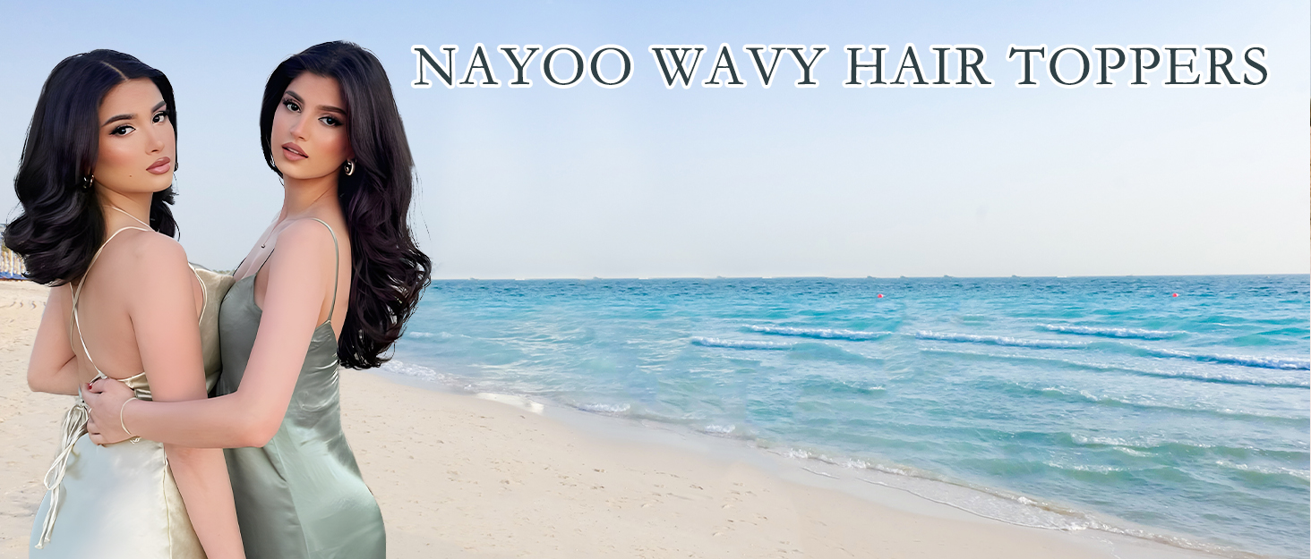 Amazon.com : NAYOO Hair Toppers for Women with Thining Hair 20inch Wavy Chestnut Brown Hair ...