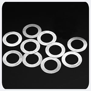 Amazon.com: 10PCS M10x16x0.1mm Shim Washers, Metal Ultrathin Plain Gasket, Super Ultra Thin Flat ...