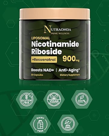 Amazon.com: NUTRAONDA Liposomal Nicotinamide Riboside 900mg Resveratrol & Quercetin – NAD ...