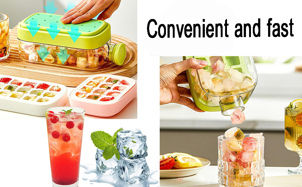 Amazon.com: Ice Cube Bottle, 2 in 1 Touch-Free Ice Cube Tray Water Bottle with Lid and Bin, Ice ...