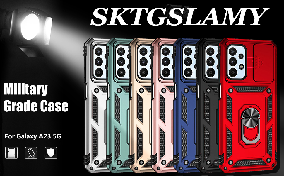 Amazon.com: SKTGSLAMY for Galaxy A23 5G Phone Case,with Screen Protectors and Camera Cover ...