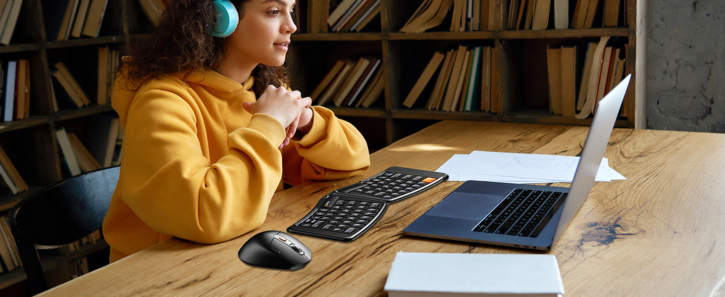 Protoarc Ergonomic Foldable Keyboard Mouse Xkm03 Portable Folding Bluetooth