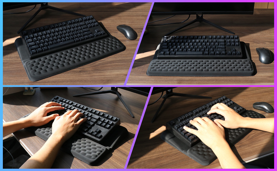 Amazon.com: Computer Keyboard Stand with Wrist Rest, Ergonomic Tilted ...