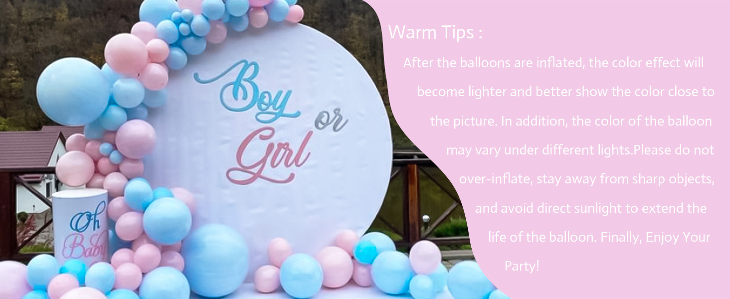 Amazon.com: Pink and Blue Balloons Set, 35 Pack Pastel Pale Blue Pink Confetti Latex Balloons ...