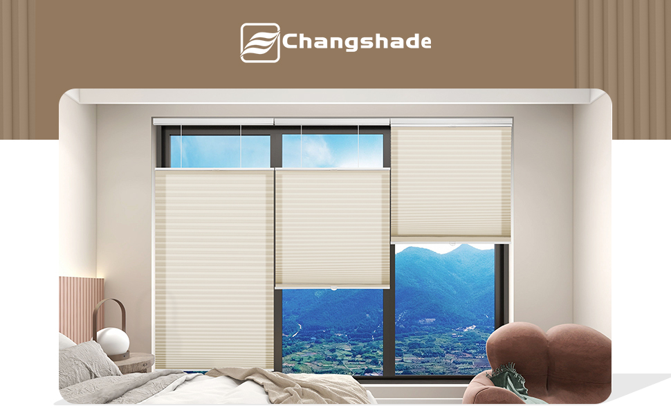 Amazon.com: Changshade Custom Light Filtering Top Down Bottom Up Shades Cordless , Cellular ...