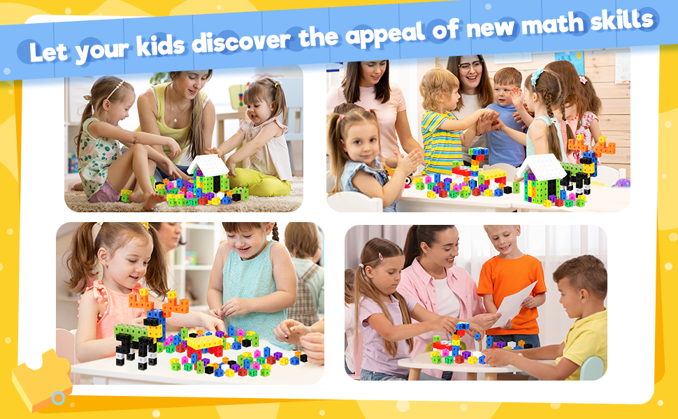 Jenaai 500 Pcs Math Learning Linking Cube With Storage Container Counting Cubes