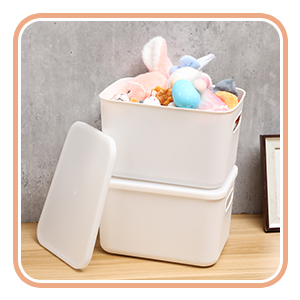 Amazon.com - BBTO 8 Pcs White Plastic Storage Bins with Lids Organizing ...