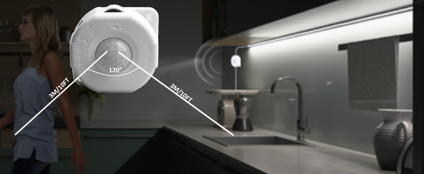 Amazon.com: JOYLIT Motion Sensor COB LED Light Strip 16.4FT Cool White 6000K, Movement Activated ...