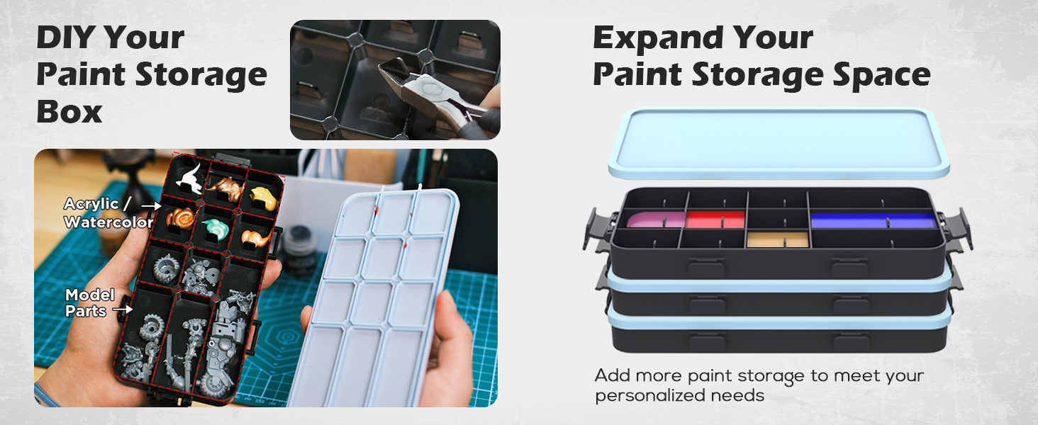 KRYDRUFI Portable All-in-One Modular Painting Station with Paint Brush Cleaner and Holders,Wet ...