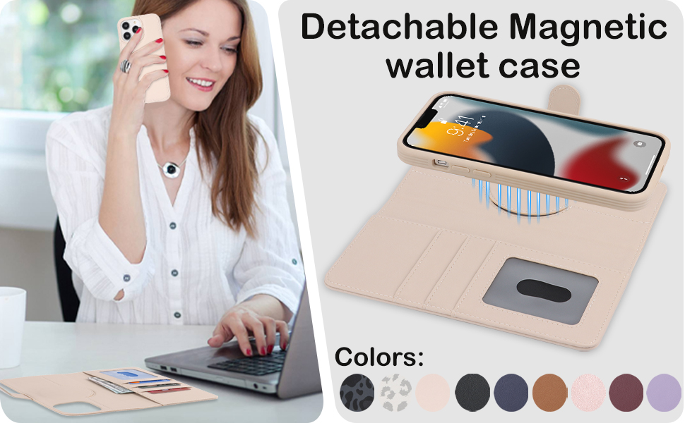 Amazon.com: Havaya for iPhone 14 Pro Max Wallet case for Women iPhone 14 Pro Max case with Card ...