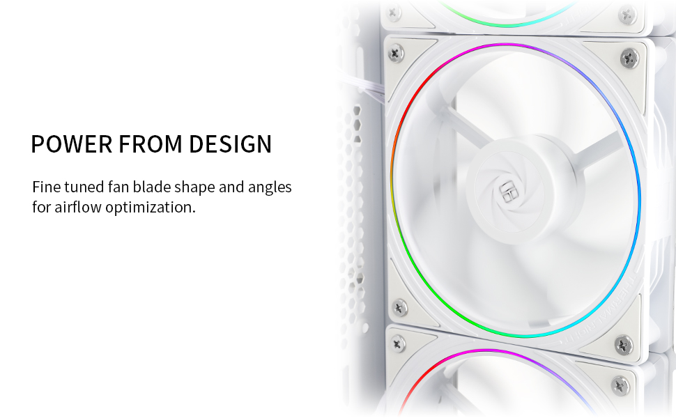 Thermalright TL-S12RW X3 - Ventilador de CPU (120 mm, color blanco, apertura fina, ARGB Halo PC ...