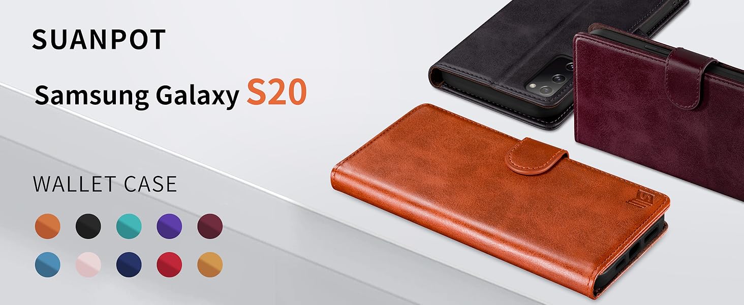 Amazon.com: SUANPOT for Samsung Galaxy S20 6.2"(Non S20+/S20 Utra) with RFID Blocking Leather ...