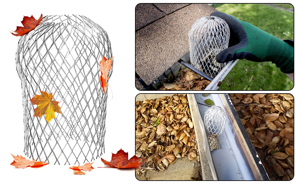 ALMOXVYE 10 Pack Gutter Downspout Guards, 3.5 Inch Aluminum Gutter ...