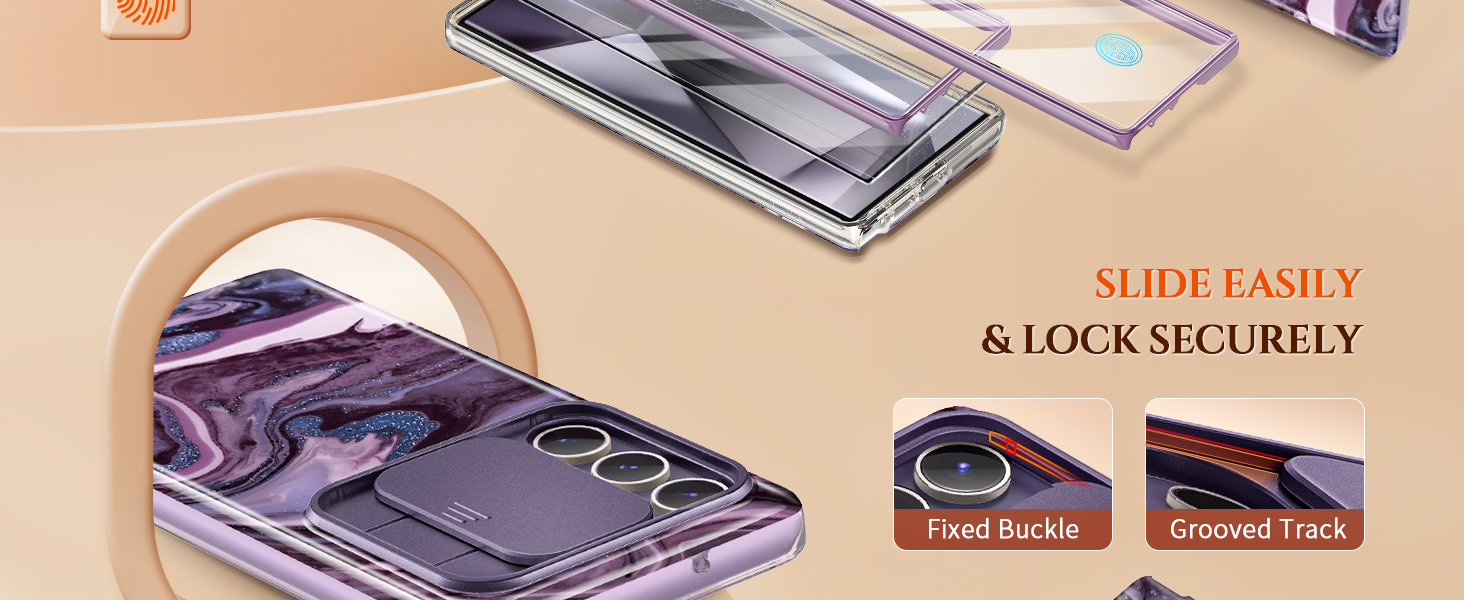 Amazon.com: GVIEWIN for Samsung Galaxy S24 Ultra Case, [Slide Camera Cover & Built-in Screen ...