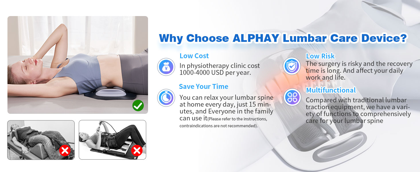 Amazon.com: ALPHAY Electric Lumbar Traction Device,Lower Back Traction Device with Dynamic ...