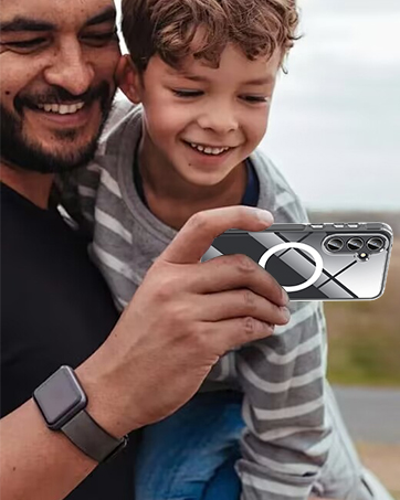 Amazon.com: Cum2giff Magnetic for Samsung Galaxy A35 5G Case with Tempered Glass Screen ...