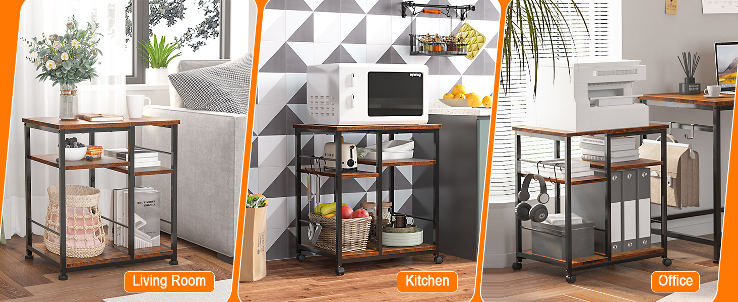 Amazon.com: Furologee 3 Tier Printer Stand for Home Office Organization ...