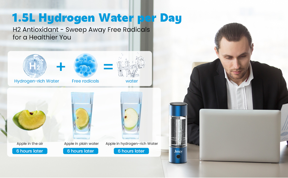 Amazon.com: Hydrogen Water Bottle, 5000ppb Rechargeable Hydrogen Water Bottle Generator with SPE ...