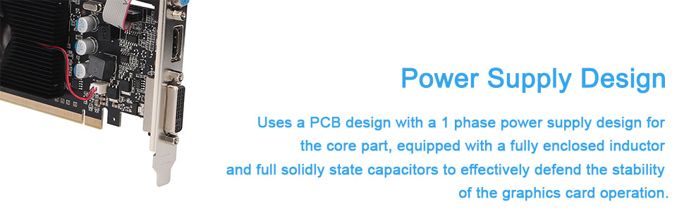 Goshyda Gt 610 Graphics Card 2gb Ddr3 Support Directx 11 64bit Single Fan Gpu Pc Gaming Graphics