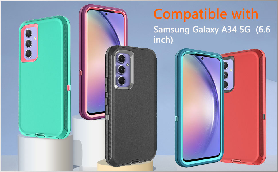 Amazon.com: HONG-AMY for Samsung Galaxy A34 5G Case, Galaxy A34 5G Case with 2 Pcs Tempered ...