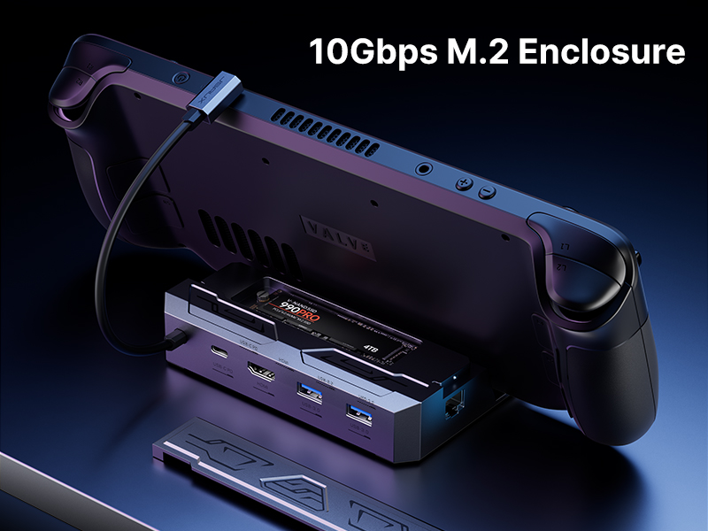 Amazon.com: JSAUX Steam Deck Dock with 100W Charger, 6-in-1 M.2 Docking Station for Steam Deck ...