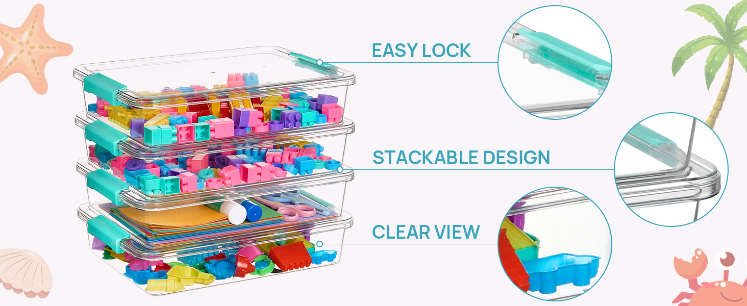 Amazon.com - Vtopmart 6 Qt Plastic Storage Bins with Lids, Clear ...