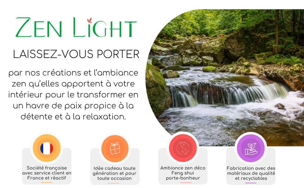 Zen’Light - Fontaine d’Intérieur Nature Pietra - Décor Zen Naturel en Résine Imitation Roche ...