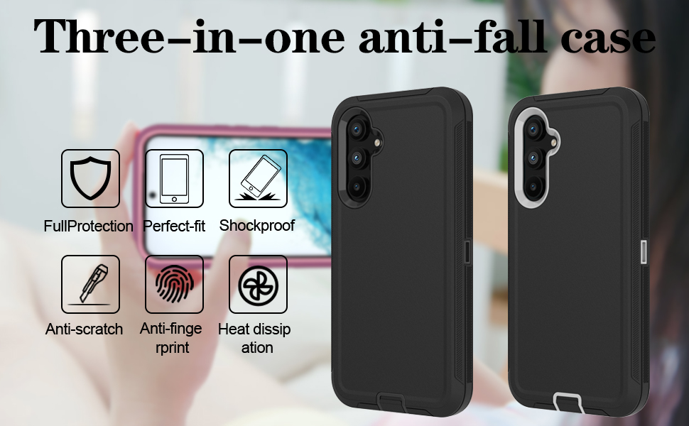 Amazon.com: Qinmay Phone Case for Samsung Galaxy A54 5G Case with HD Screen Protector, Heavy ...