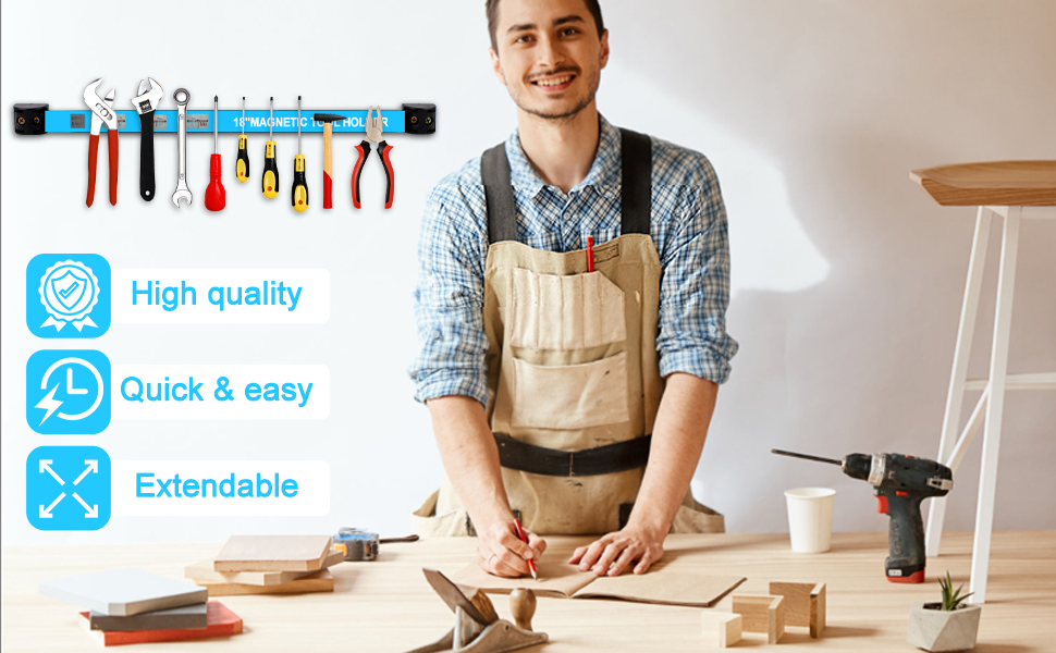 Amazon.com: Phamzele 8PCS 12''Magnetic Tool Holder Strip,Metal Tool Magnet Bar for Garage ...