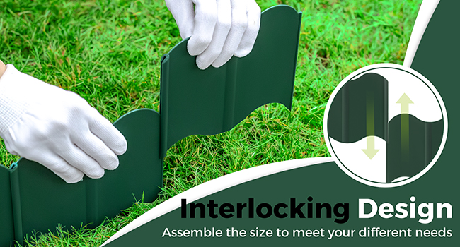 Amazon.com : HIKUIBU Garden Edging Border, 25PCS Plastic Landscape Edging Border No Dig, Garden ...