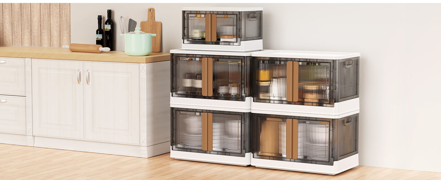 Amazon.com - BROVIEW V6 Plastic Storage Bins with Lids and Doors, 19 ...