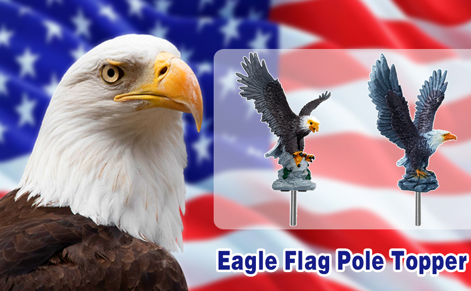 Amazon.com : Gakigond Eagle Flag Pole Topper, Hand Painted Lifelike Flying Eagle Finial, Outdoor ...