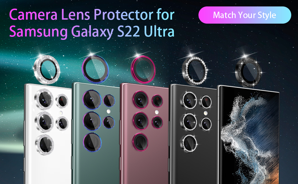 Amazon.com: Zevytop Camera Lens Protector for Samsung Galaxy S22 Ultra, Individual Tempered ...