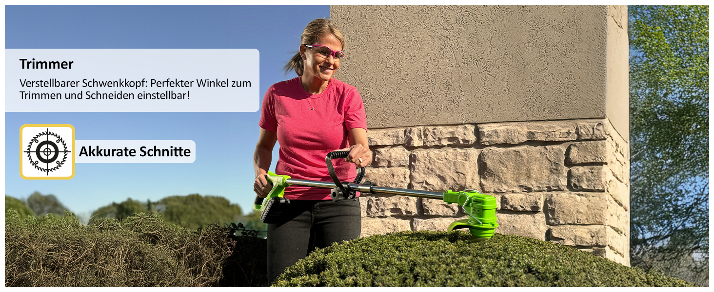 Genius Rotorazer 8-in-1 Garden Tool Set 23-Piece Battery Grass Trimmer, Lawn Edging Cutter ...