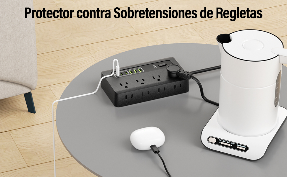 GALASALA Multicontacto Regleta, Extension Electrica 1.8 M, Multicontacto USB, Multicontacto ...