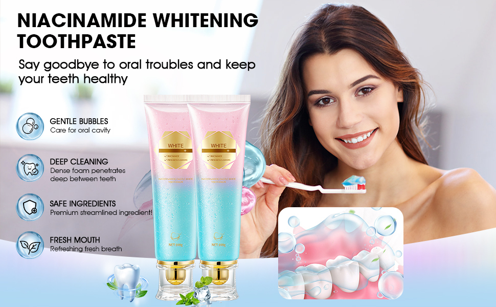 Amazon.com : Acssart Radiant Whitening Toothpaste, Niacinamide Whitening Toothpaste, Niacinamide ...