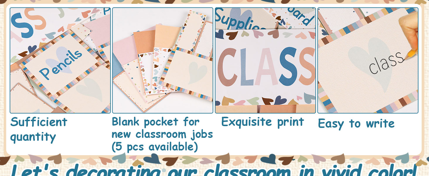 Amazon.com: 81 Piece Boho Class Jobs Bulletin Board Boho Welcome ...