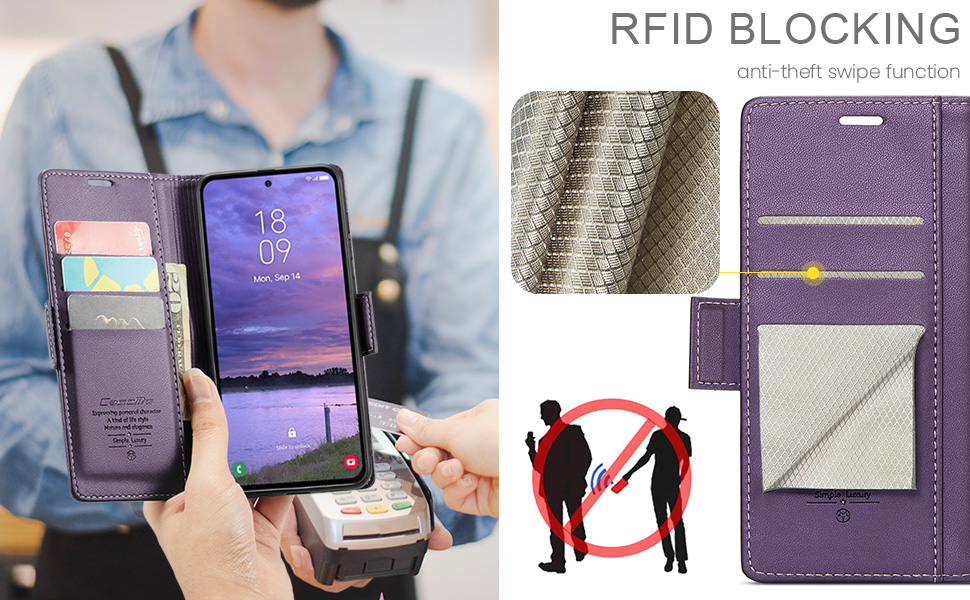 Amazon.com: Taneny for Samsung Galaxy S25 Plus Case, [RFID Blocking] Magnetic Closure PU Leather ...