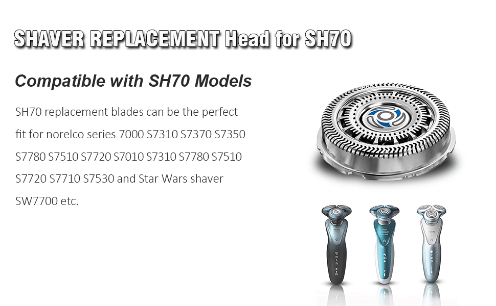 SH70/52 Cabezal de repuesto para afeitadoras eléctricas phillips Series 7000; S7370, S7371 y ...