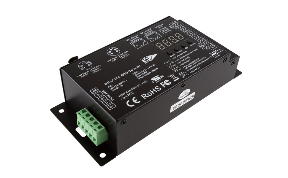 Amazon.com: SIRS-E LED DMX RDM Decoder 5 Channel Stand Alone RGB & RGBW Controller 8A/CH, 12-24V ...