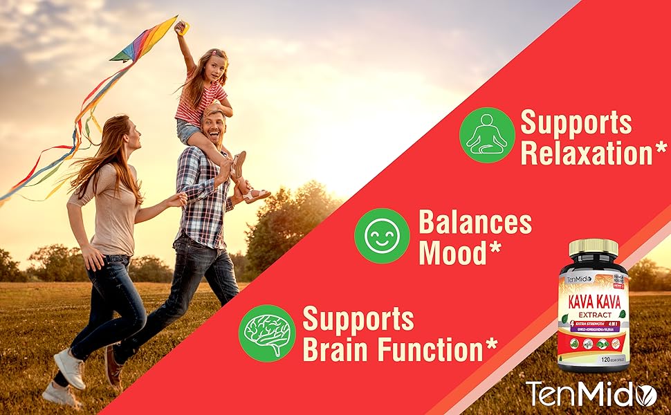 Amazon.com: Tenmido Kava Kava Supplement Extract Capsules 6550mg, 4 Months Supply with Ginkgo ...