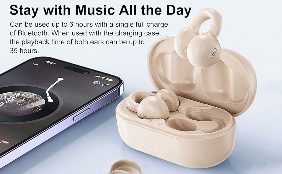Amazon.com: Ulable Wireless Ear Clip Bone Conduction Headphones, Open ...