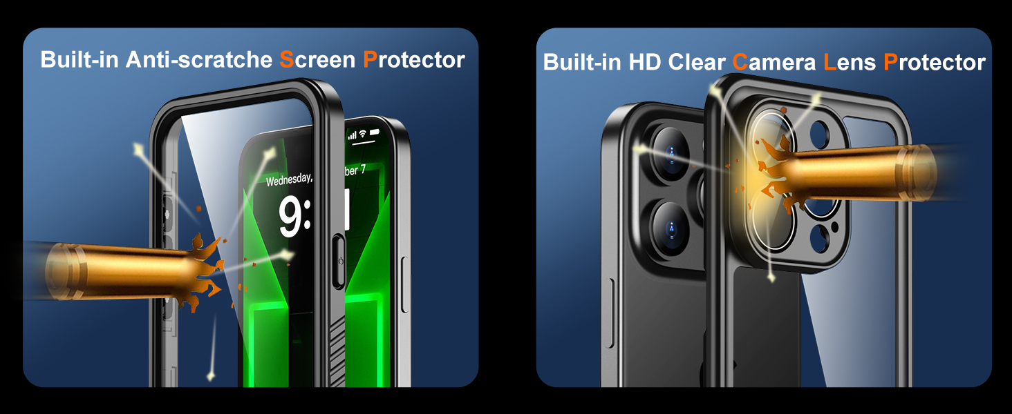 Oterkin Magnetic for iPhone 16 Pro Max Case [IP68 Waterproof][Built in Screen Protector][Fit for ...