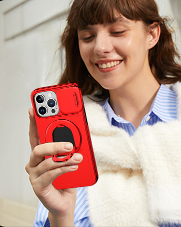 Amazon.com: KMERUOTR 360°Rotatable Magnetic Ring for iPhone 15 Pro Case with Camera Cover ...