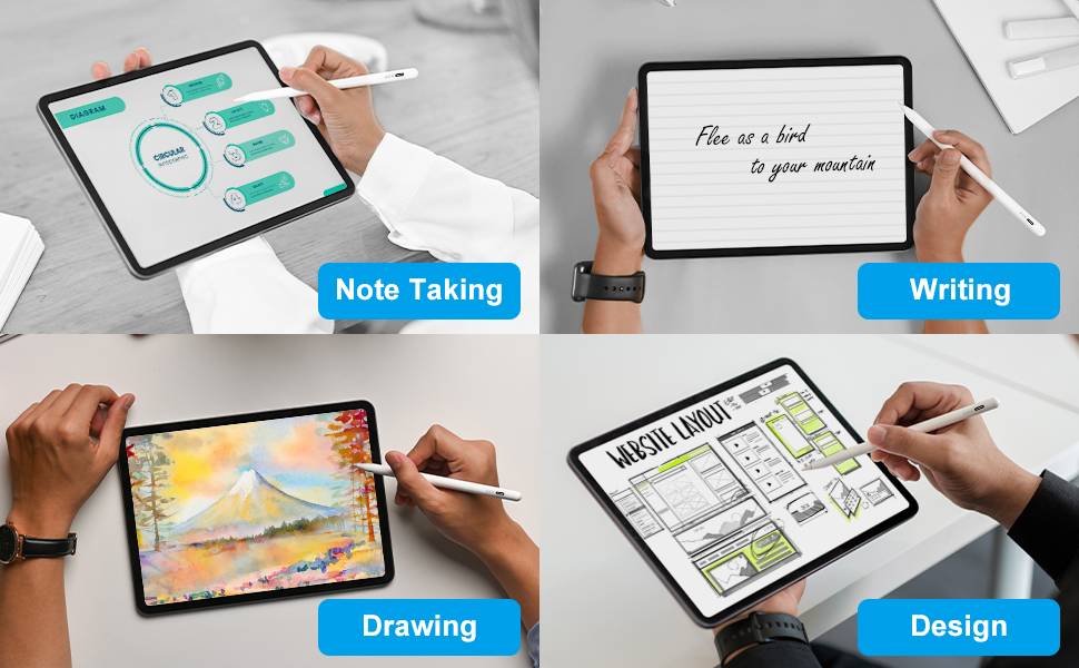 Stylus Pen for iPad, 13 mins Fast Charging Active Pencil with Palm ...