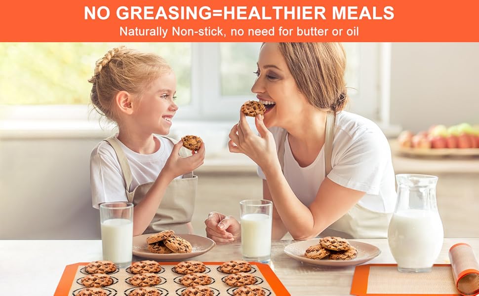 Amazon.com: Silicone Baking Mat Sheets Set, Easy Clean &Non-Stick Food ...