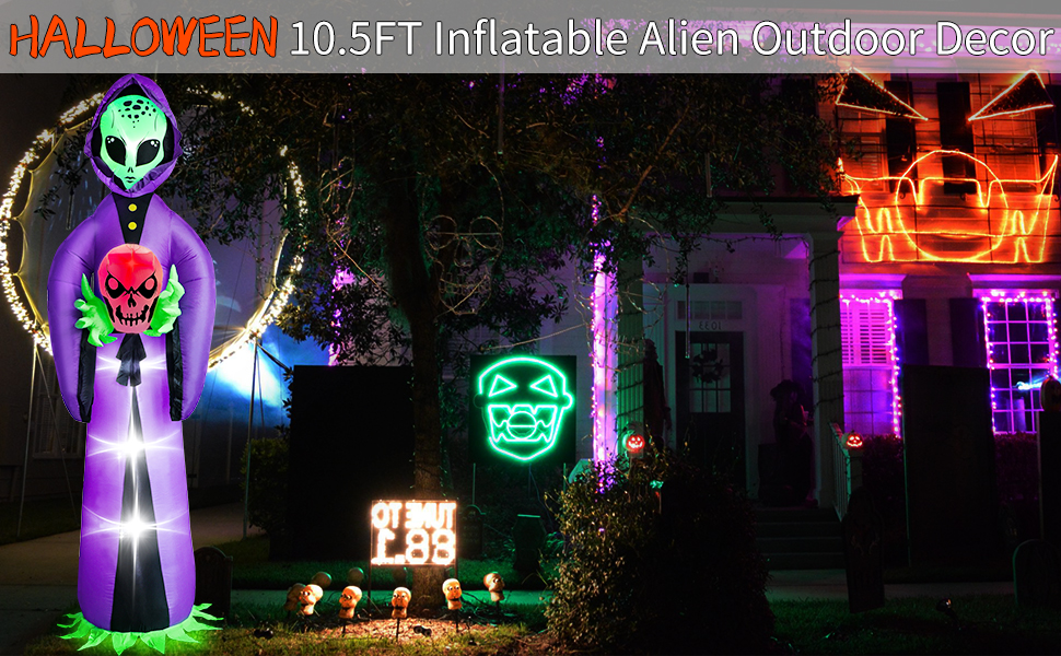 10.5FT Halloween Inflatables Outdoor Decorations Halloween Blow Up Yard Decorations Inflatable ...